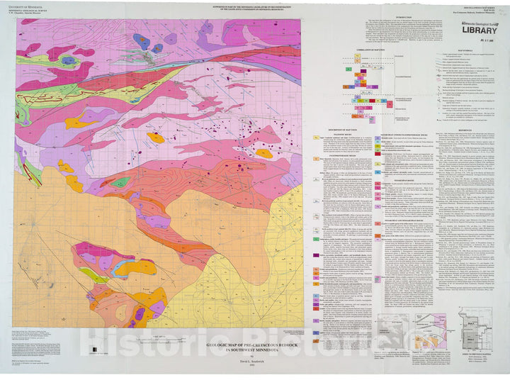 Map : Geologic map of pre-Cretaceous bedrock in southwest Minnesota, 2 ...