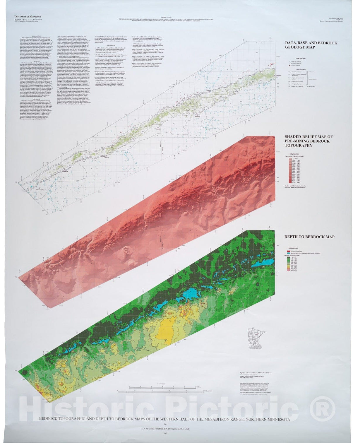 Map : Bedrock topographic and depth to bedrock maps of the western hal ...