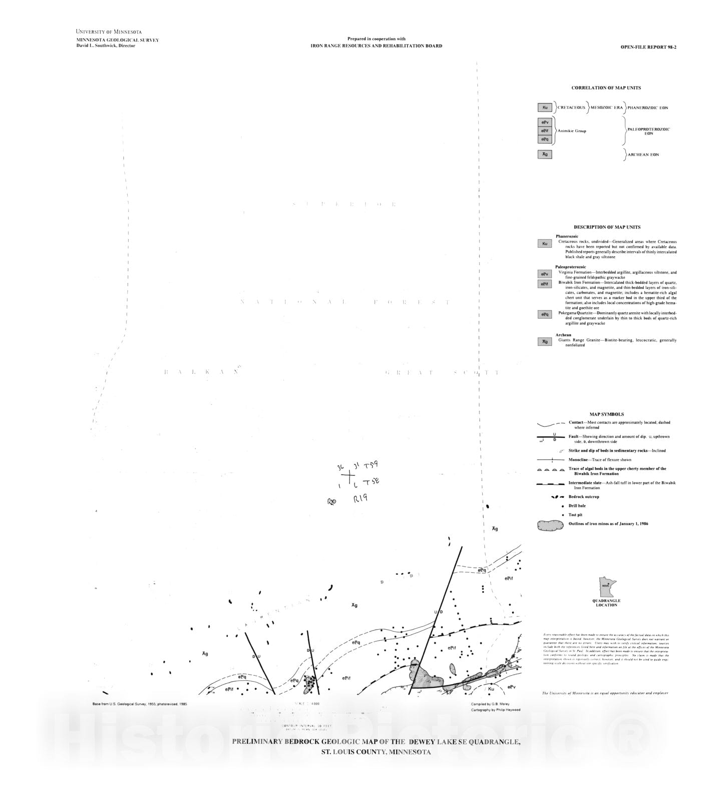 Map : Preliminary bedrock geologic map of the Dewey Lake SE quadrangle ...