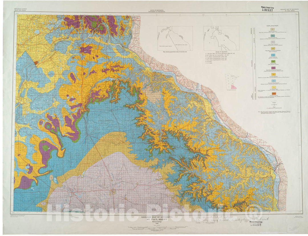 Map : St. Paul sheet, bedrock geology, 1966 Cartography Wall Art ...