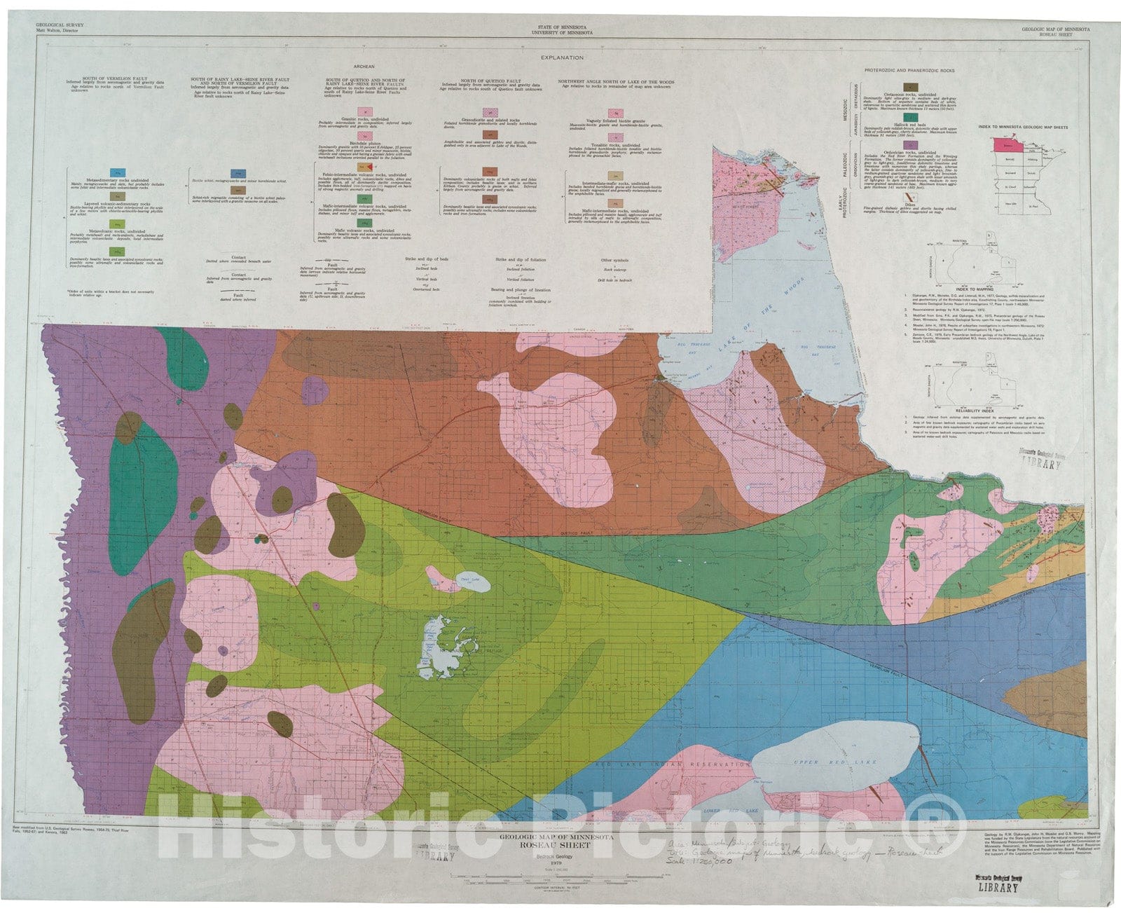 Map : Roseau sheet, bedrock geology, 1979 Cartography Wall Art ...