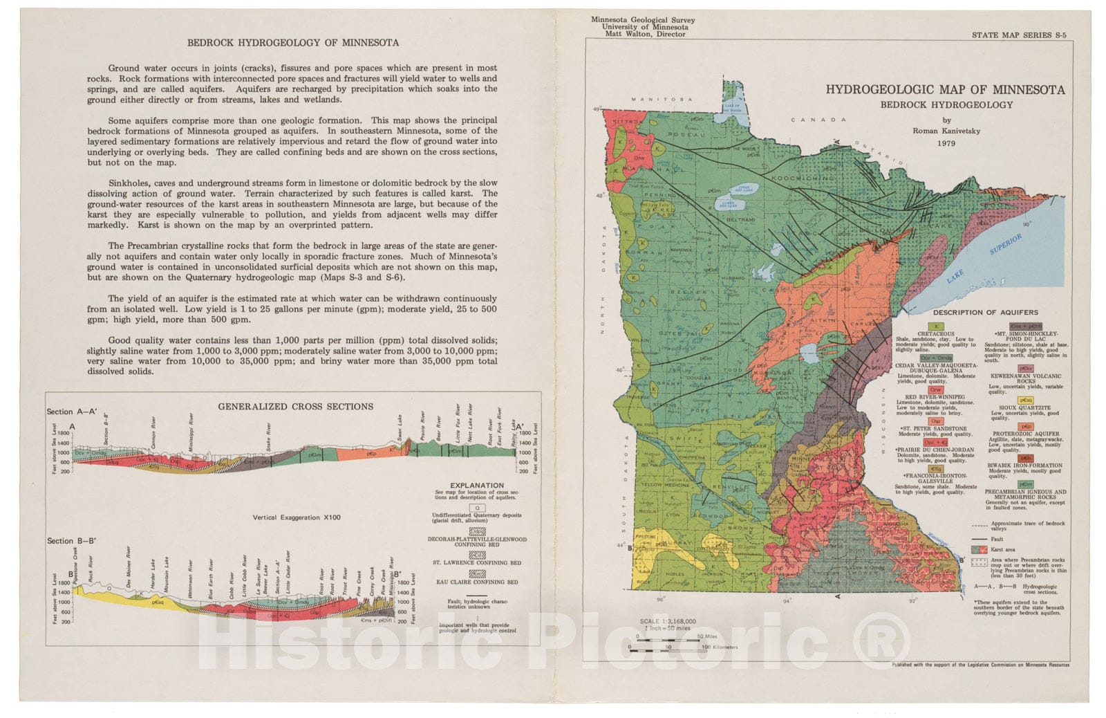 Map : Hydrogeologic map of Minnesota, bedrock hydrogeology, 1979 Carto ...