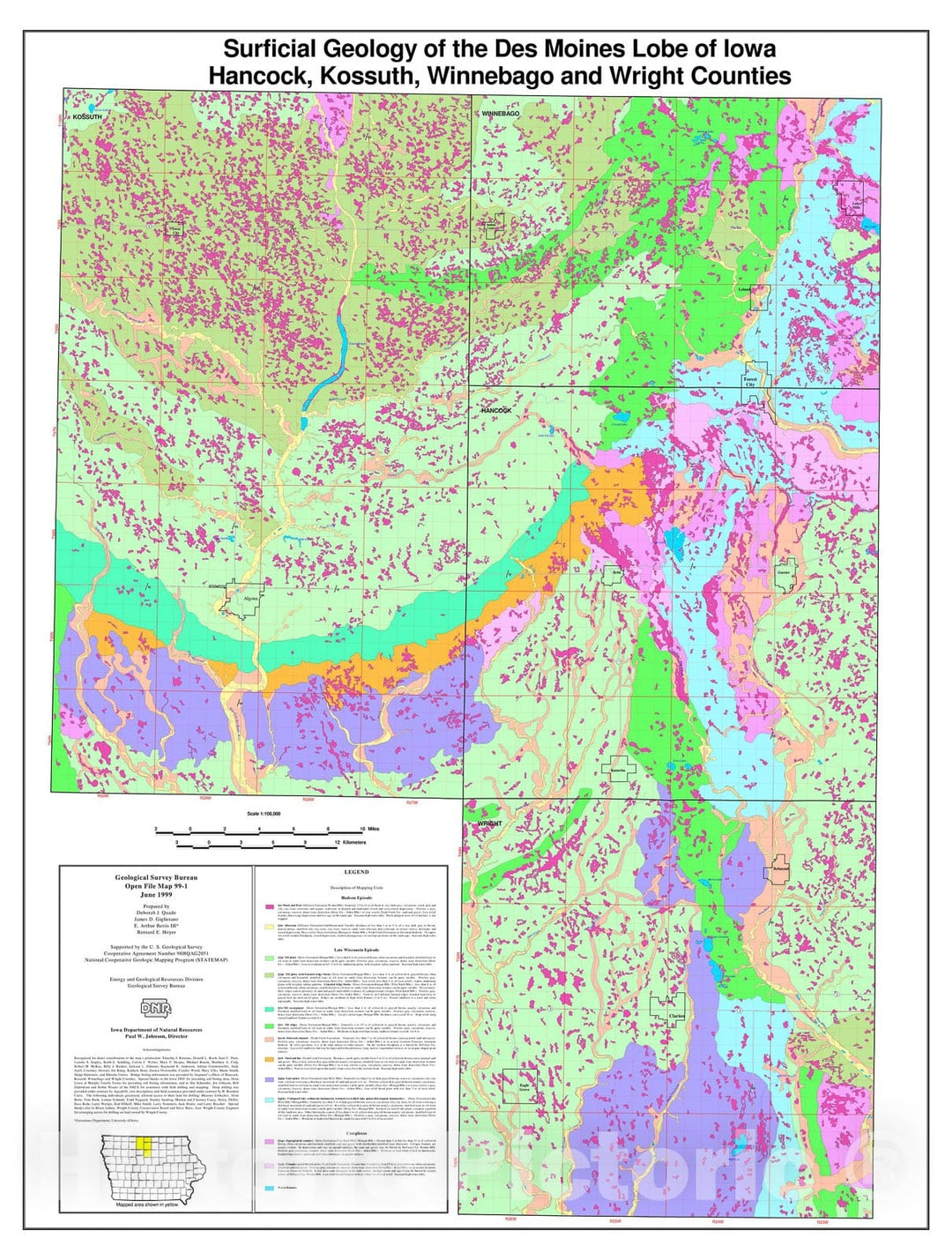 Map : Overview of the surficial geologic map of the Des Moines lobe of ...