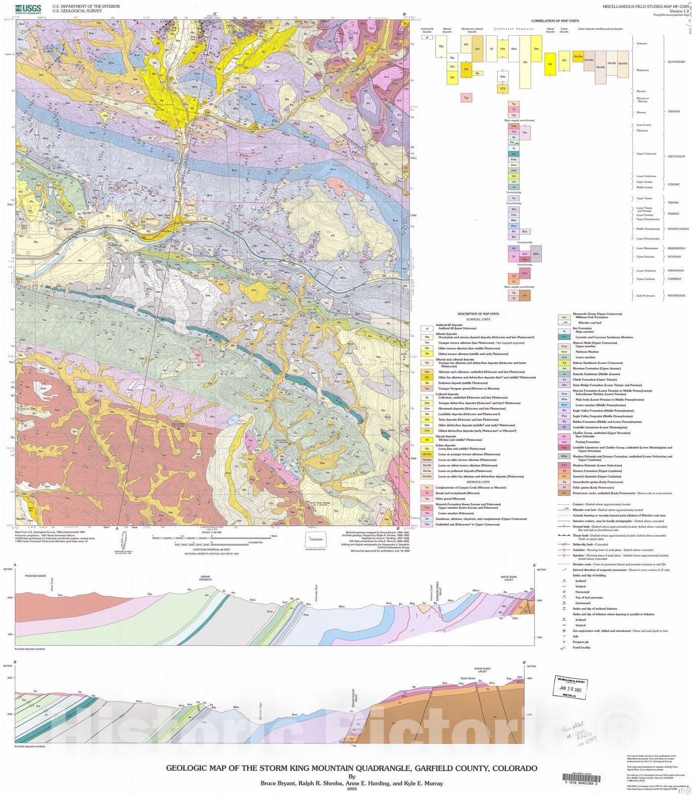 Map : Geologic map of the Storm King Mountain quadrangle, Garfield Cou ...