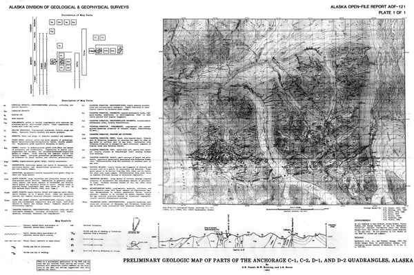 Map : Preliminary geologic map of parts of the Anchorage C-1, C-2, D-1 ...
