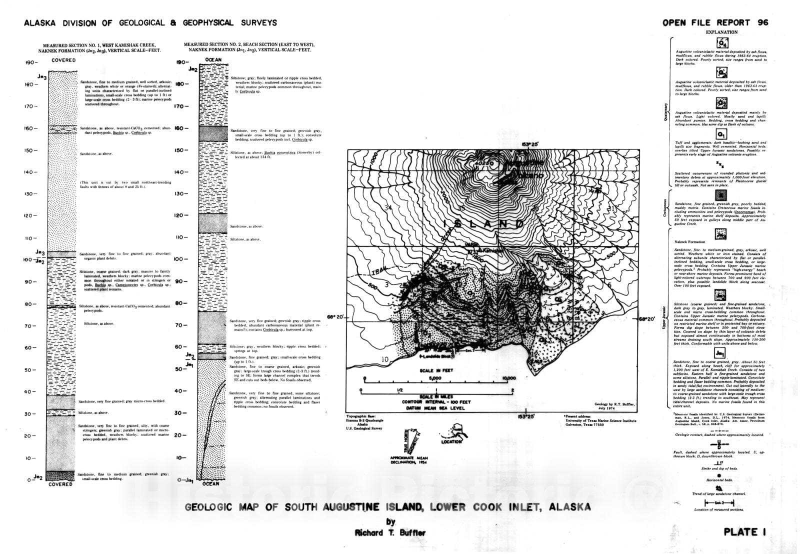 Map : Geologic map of south Augustine Island, lower Cook Inlet, 1976 C ...