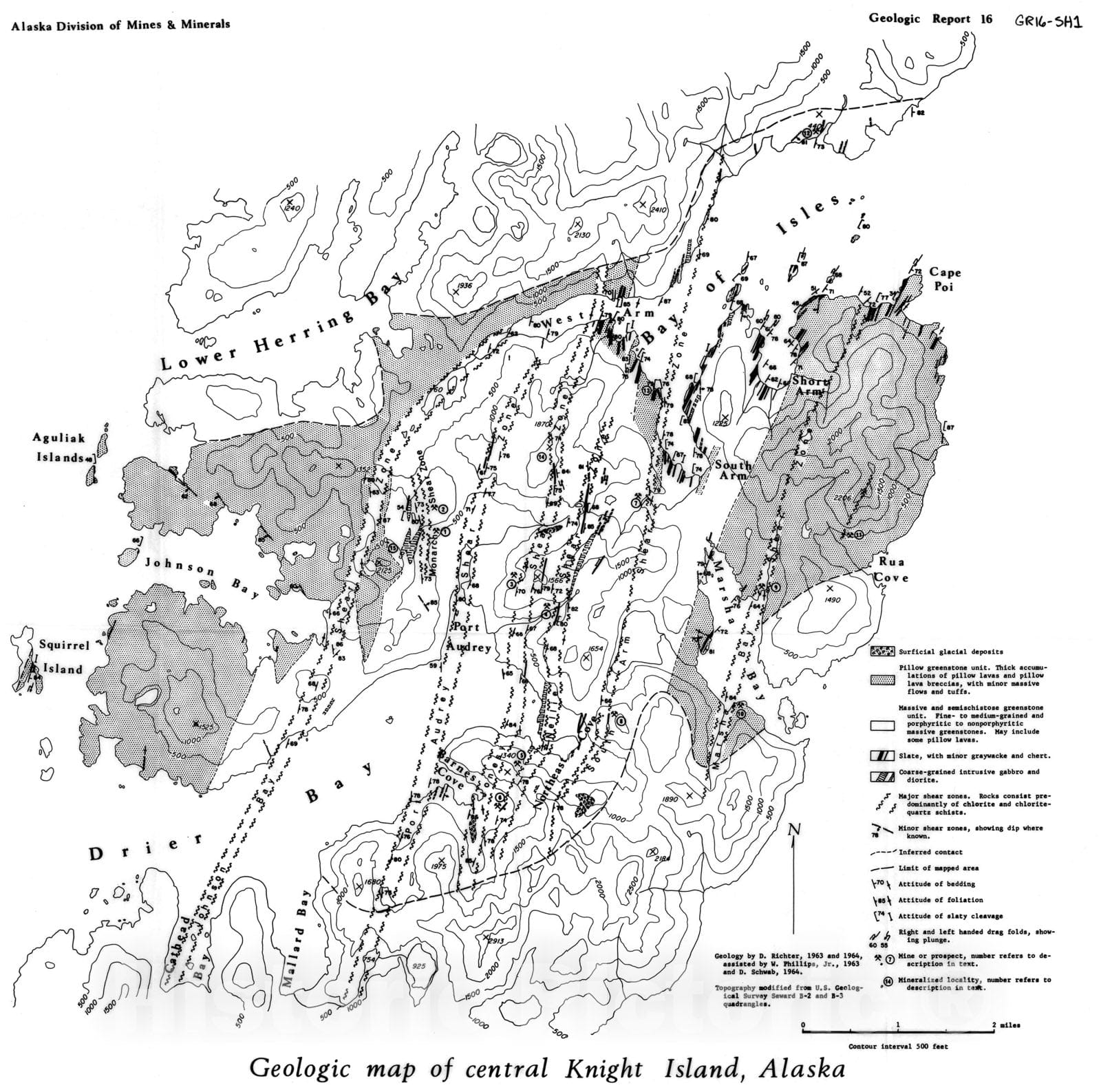 Map : Geology and mineral deposits of central Knight Island, Prince Wi ...