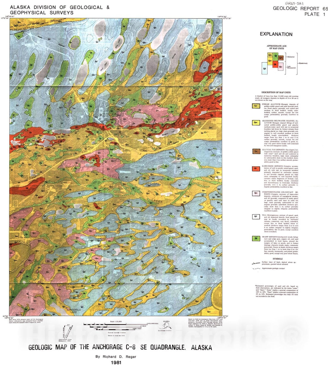 Map : Geologic materials maps of the Anchorage C-8 SE Quadrangle, Alas ...