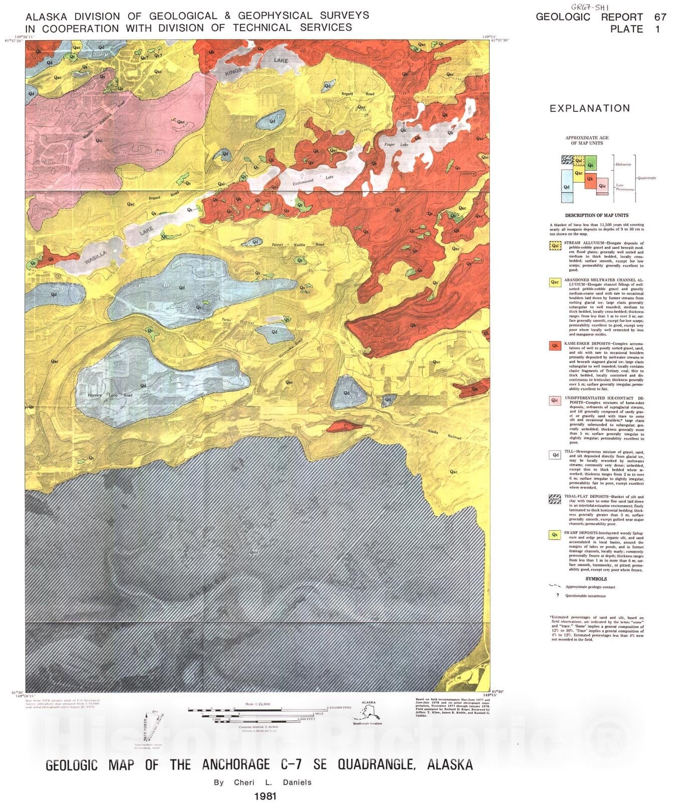 Map : Geologic materials maps of the Anchorage C-7 SE Quadrangle, Alas ...