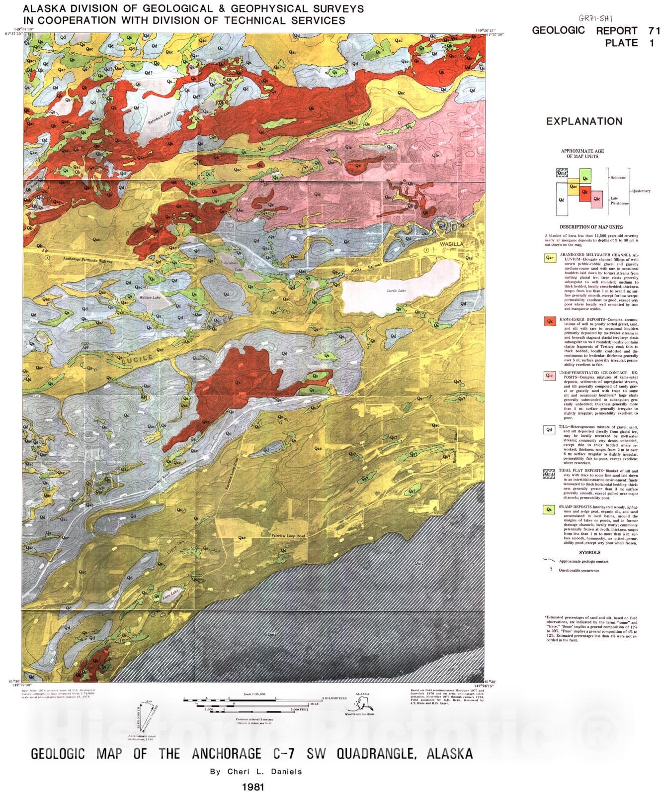 Map : Geologic and materials maps of the Anchorage C-7 SW Quadrangle ...