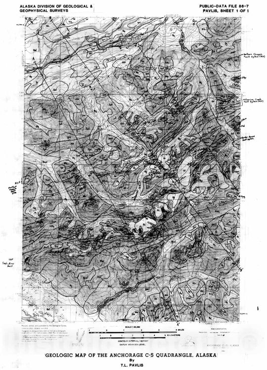 Map : Geologic map of the Anchorage C-5 Quadrangle, Alaska, 1986 Carto ...