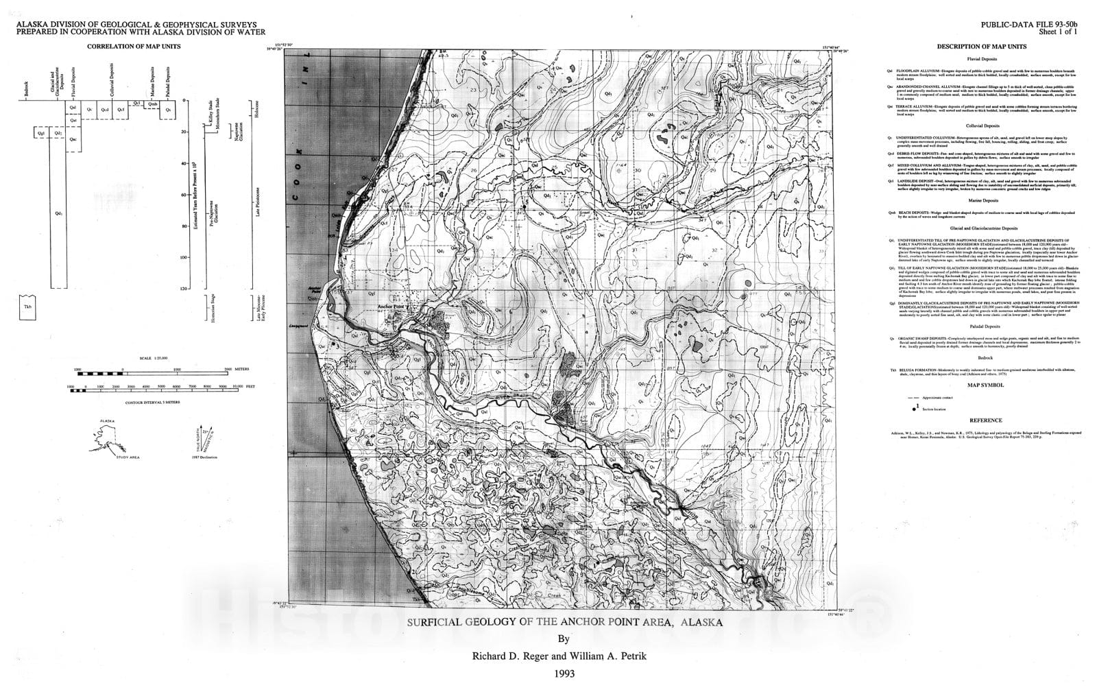 Map : Surficial geology and late Pleistocene history of the Anchor Poi ...