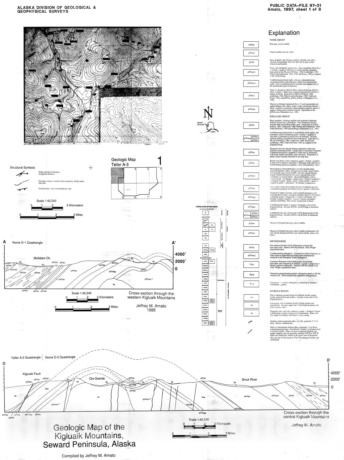 Map : Bedrock geologic map of the Kigluaik Mountains, Seward Peninsula ...