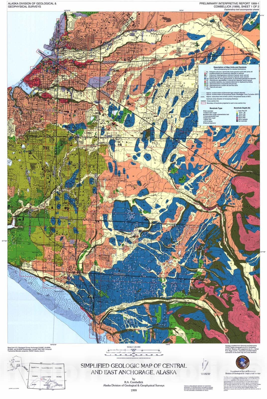 Map : Simplified geologic map and cross sections of central and east A ...