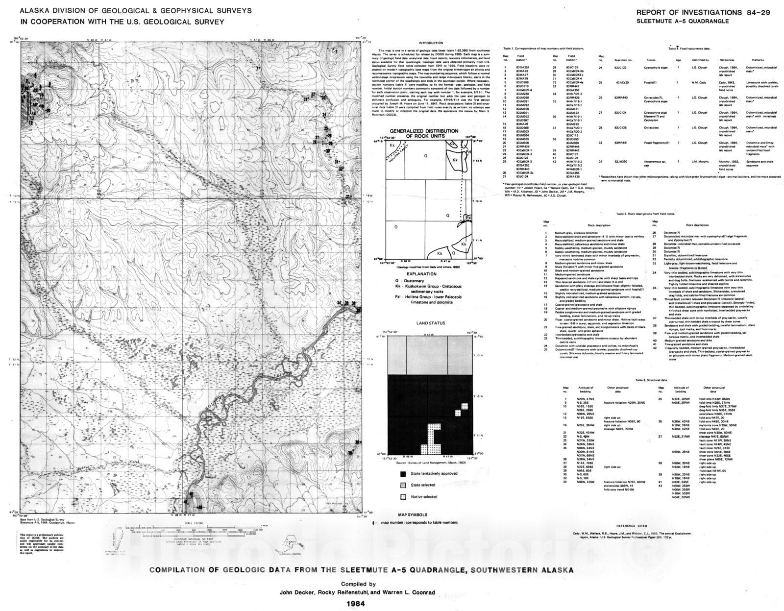 Map : Compilation of geologic data from the Sleetmute A-5 Quadrangle ...