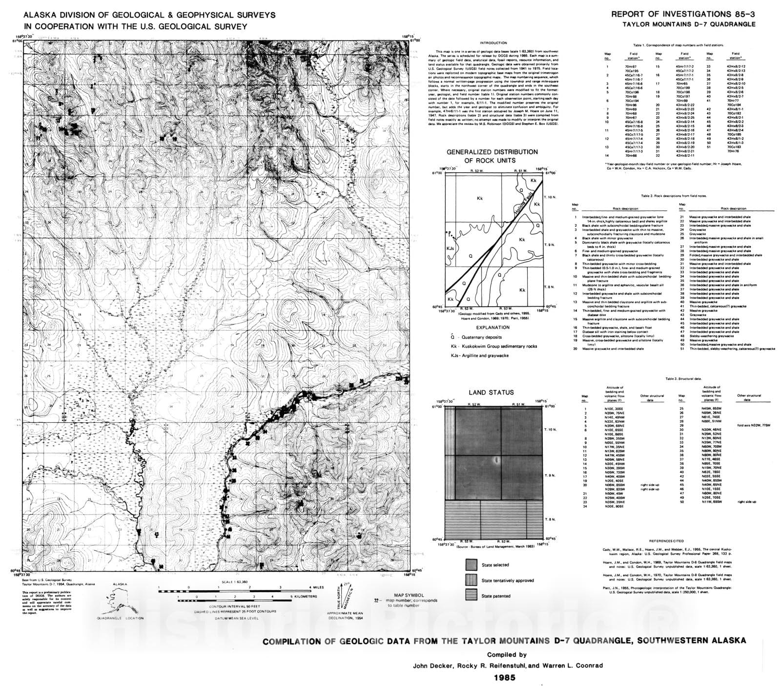 Map : Compilation of geologic data from the Taylor Mountains D-7 Quadr ...