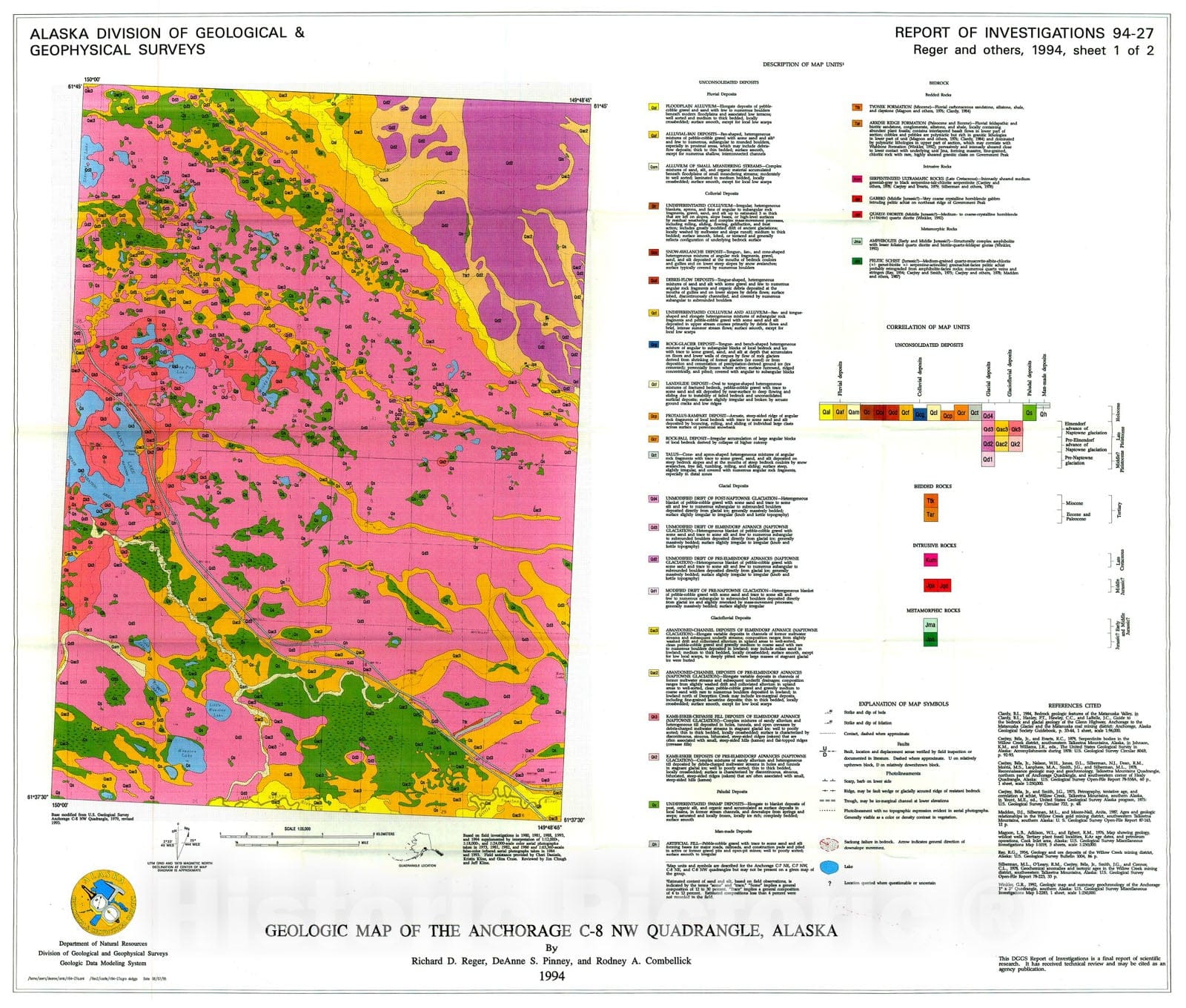 Map : Geologic and derivative materials maps of the Anchorage C-8 NW Q ...