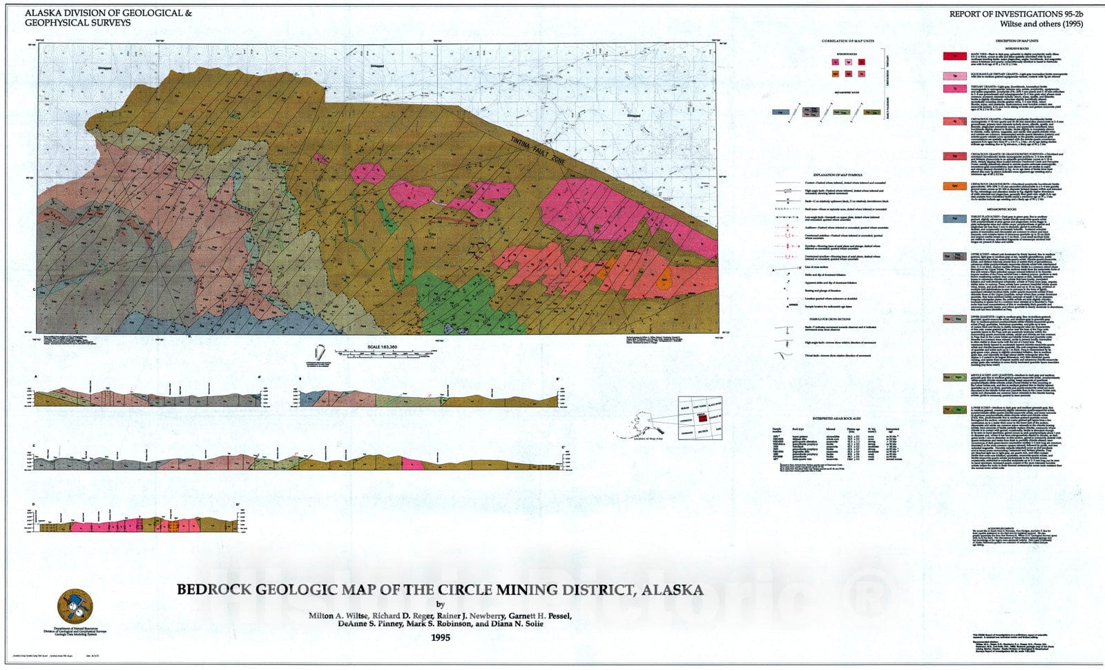 Map : Bedrock geologic map of the Circle mining district, Alaska, 1995 ...