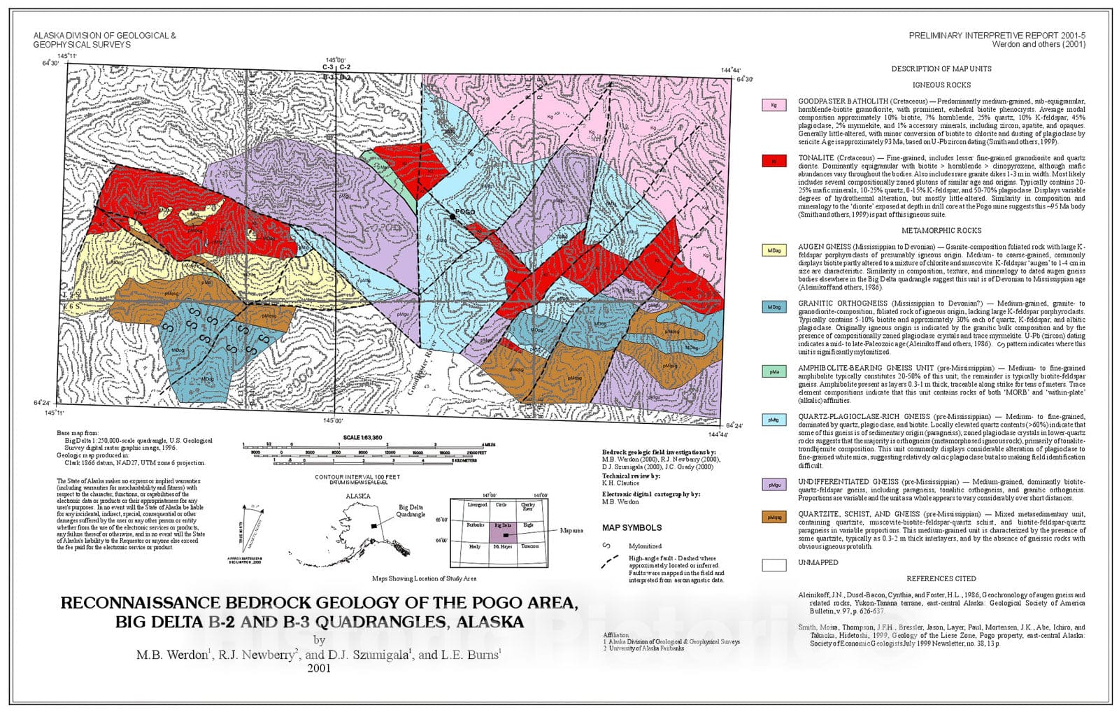 Map : Reconnaissance bedrock geology of the Pogo area, Big Delta B-2 a ...