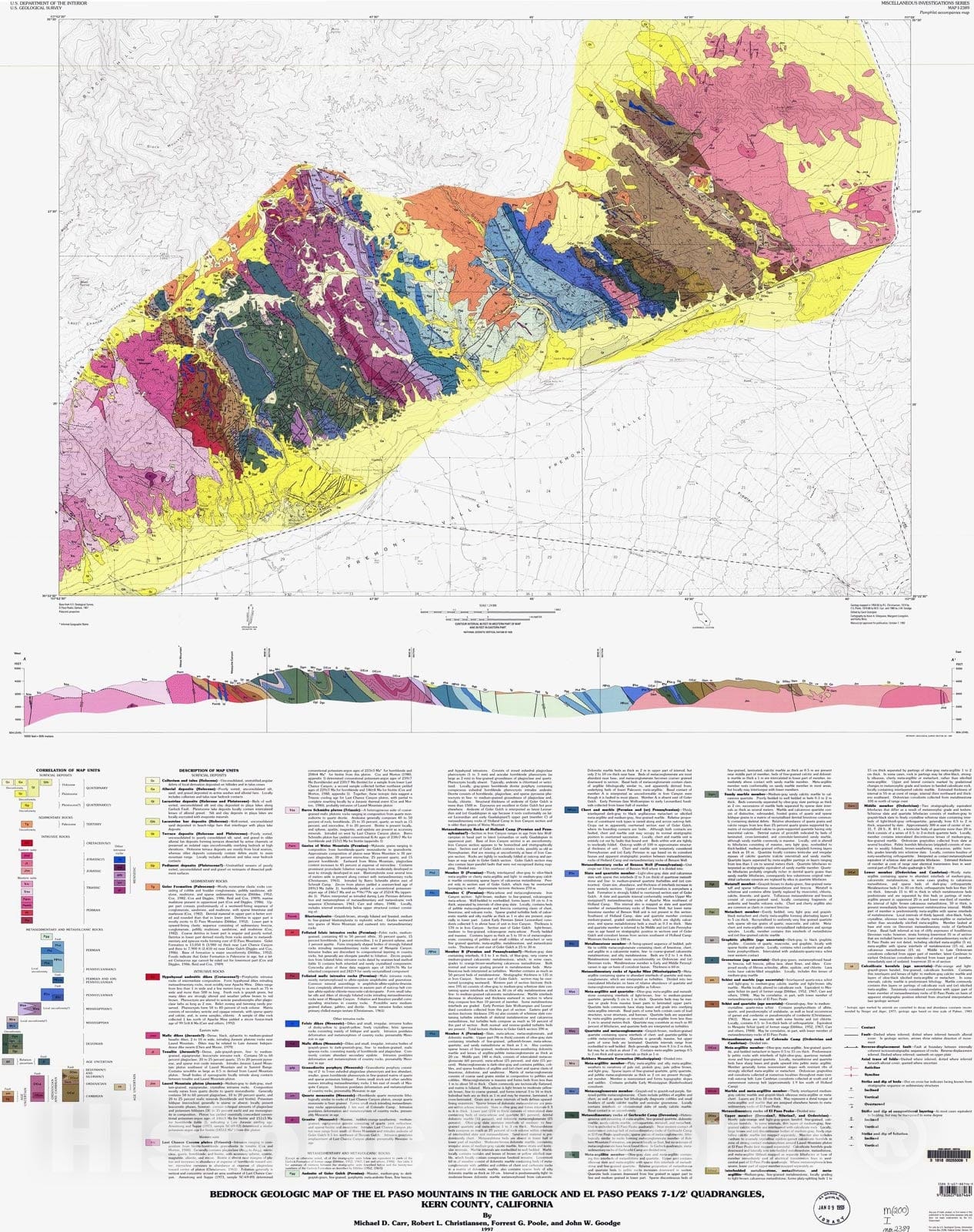Map : Bedrock geologic map of the El Paso Mountains in the Garlock and ...
