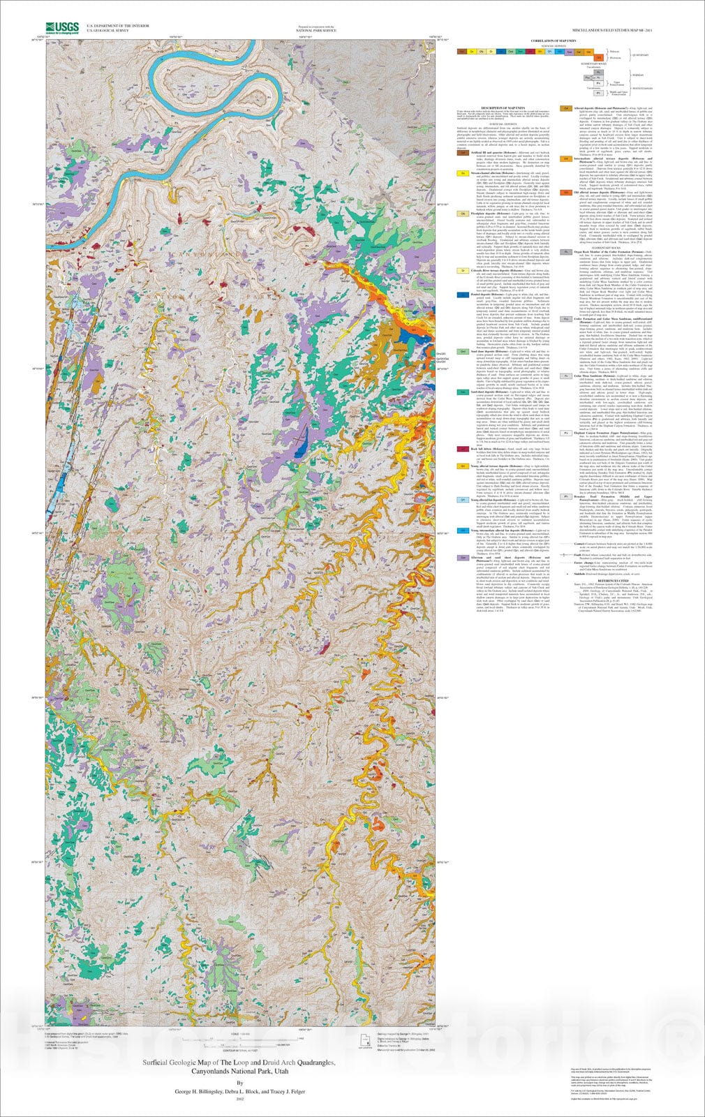 Map : Surficial geologic map of The Loop and Druid Arch quadrangles, C ...