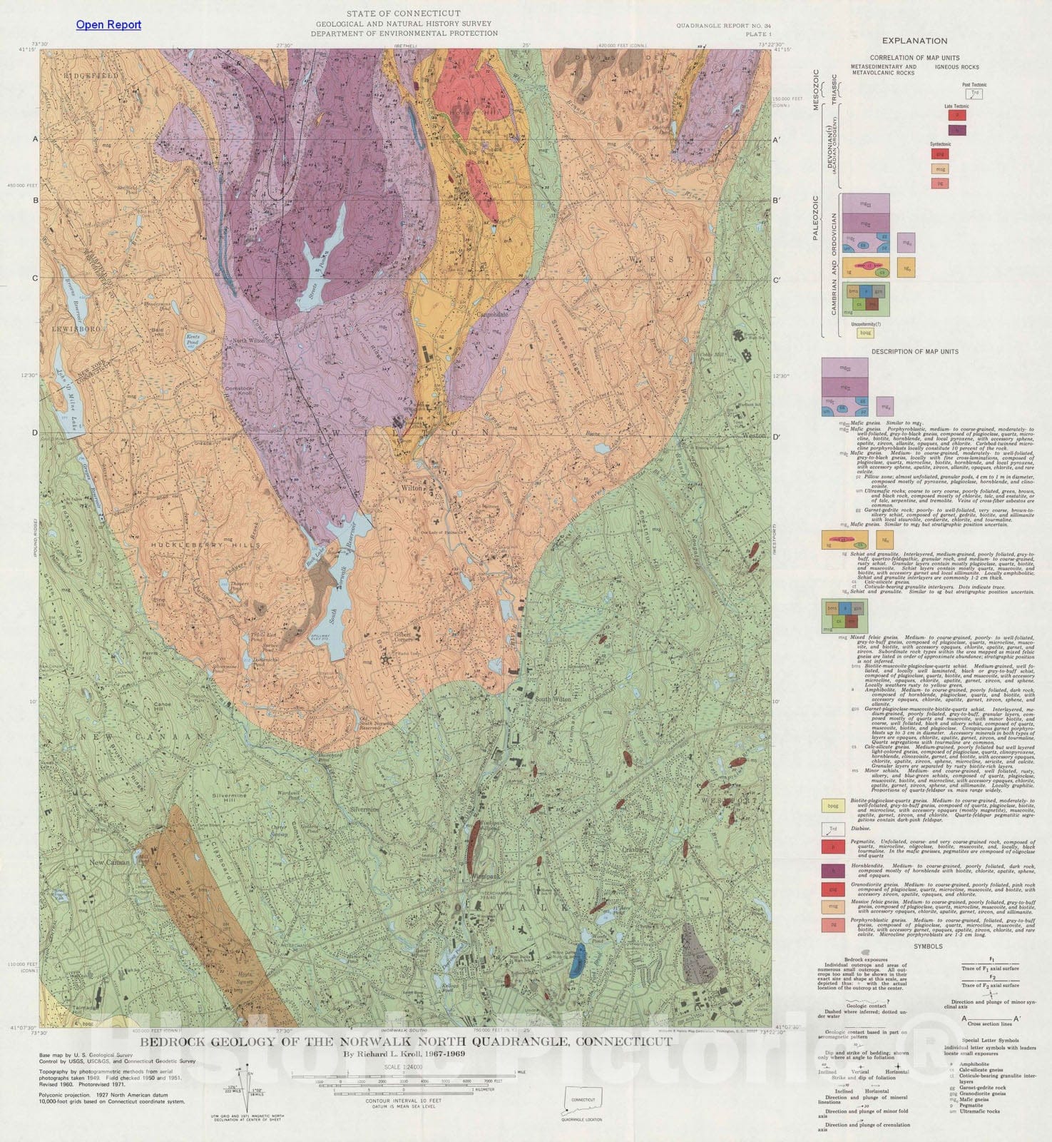 Map : The bedrock geology of the Norwalk North and Norwalk South quadr ...