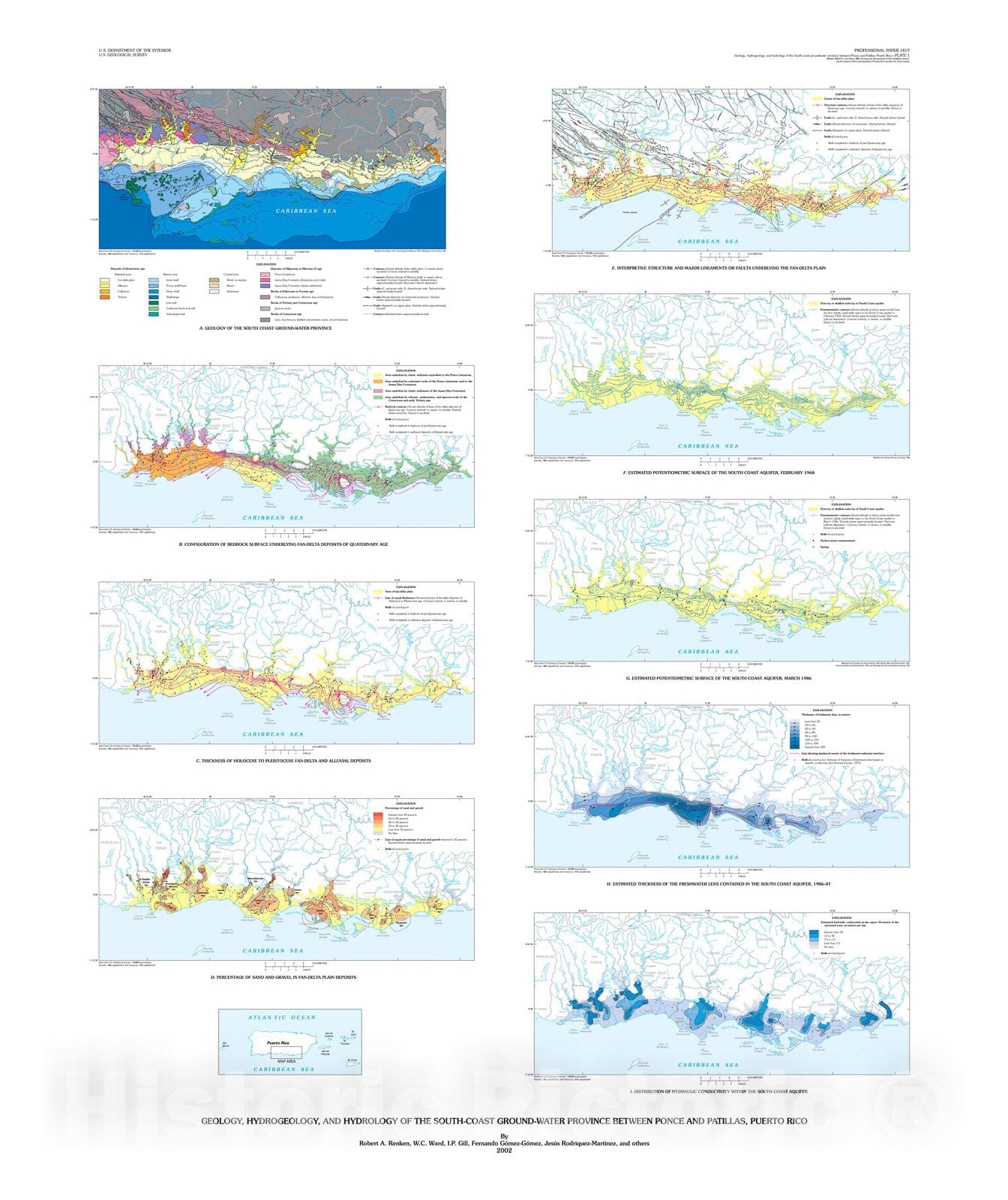 Map : Geology and hydrology of the Caribbean Islands aquifer system of ...