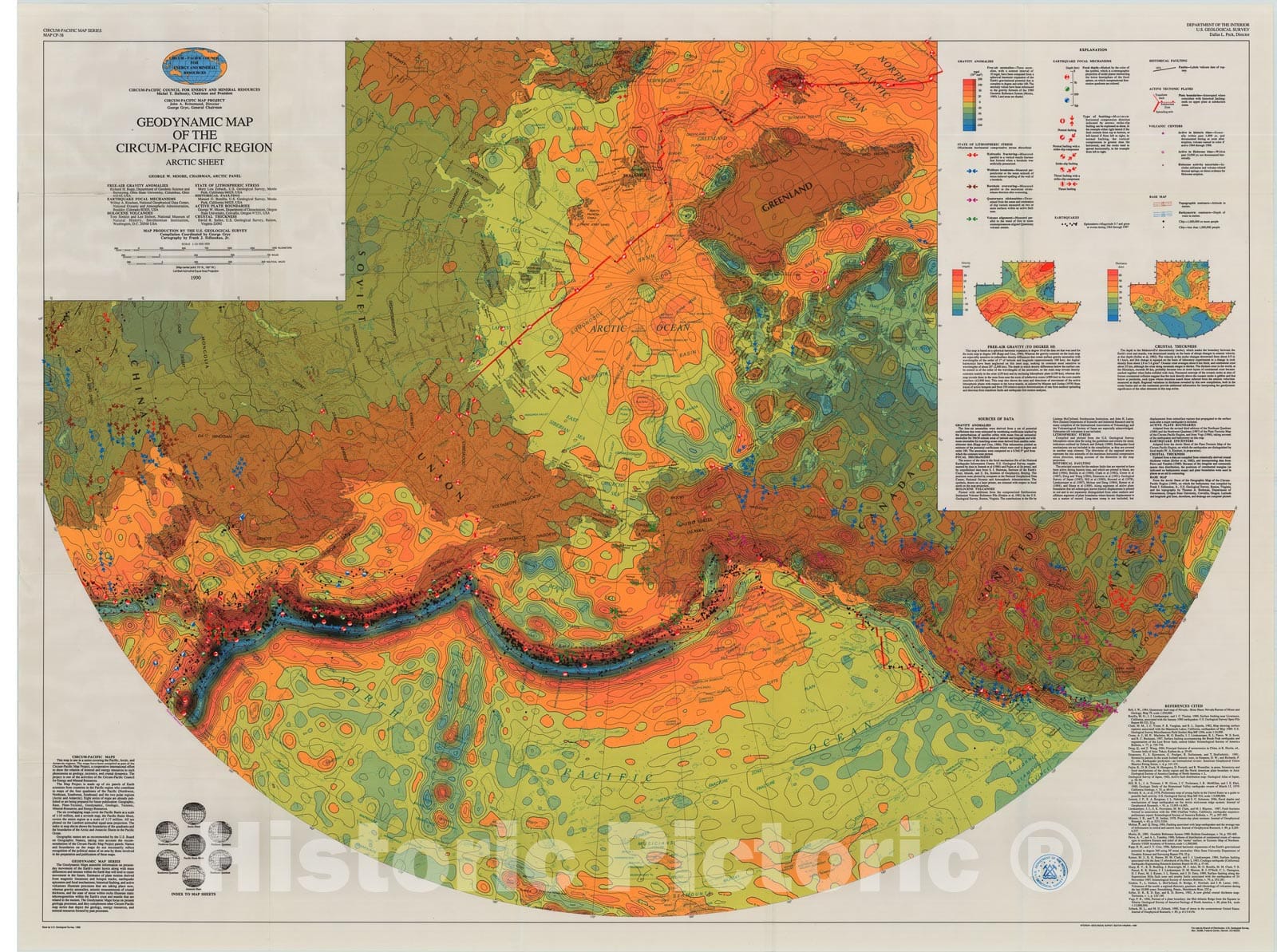 Map : Geodynamic map of the Circum-Pacific region, Arctic sheet, 1990 ...