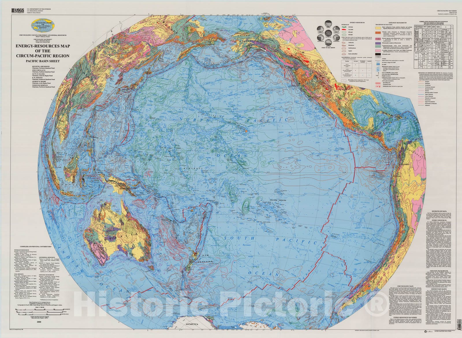 Map : Energy-resources map of the Circum-Pacific region, Pacific Basin ...