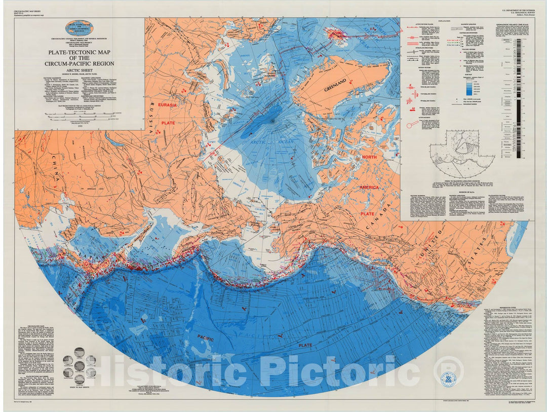 Map : Plate-tectonic map of the Circum-Pacific region, Arctic sheet, 1 ...