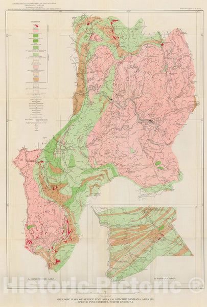 Map : Geologic maps of the Spruce Pine area and the Bandana area, Spru ...