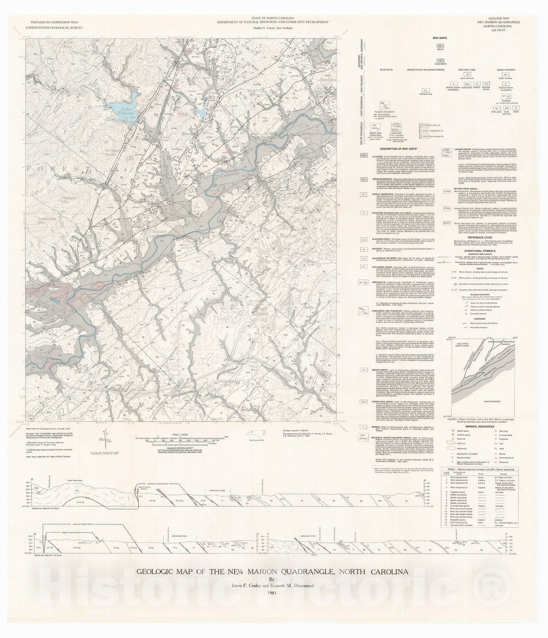 Map : Geologic map and mineral resource summary of the northeast 1/4 M ...