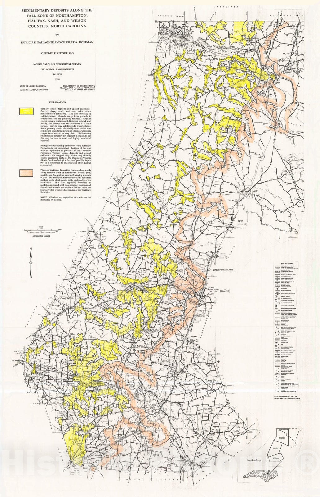 Map : Geologic map of sedimentary deposits along the Fall Zone of Nort ...