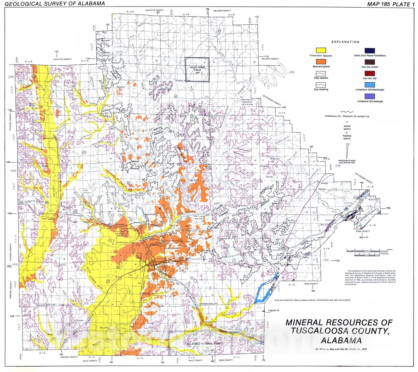 Map : Mineral resources of Tuscaloosa County, Alabama, 1978 Cartograph ...