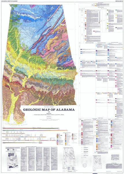 Map : Geologic map of Alabama, 1989 Cartography Wall Art : - Historic ...