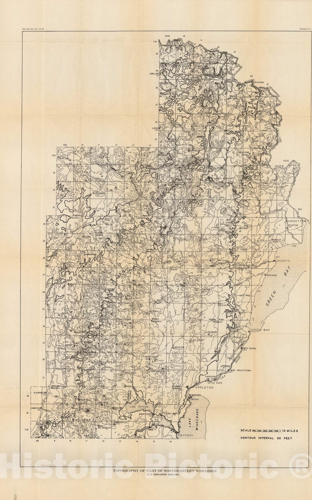 Map : Pleistocene of part of northeastern Wisconsin, 1943 Cartography ...