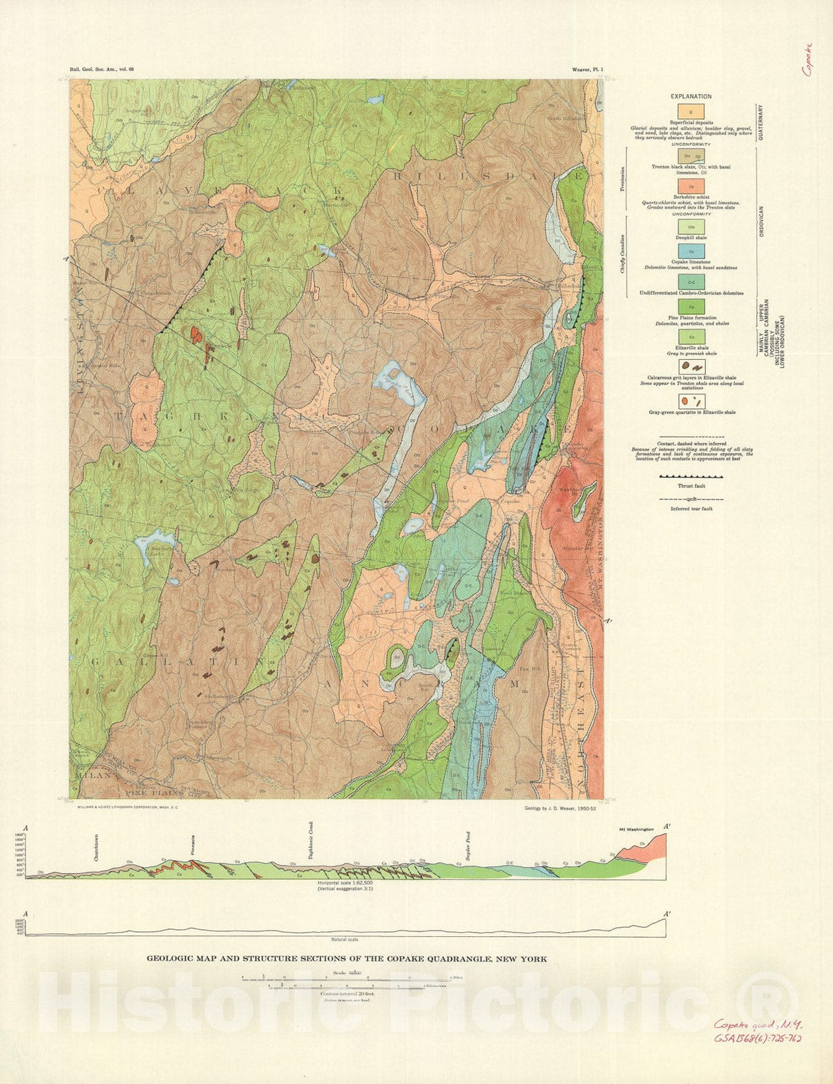 Map : Stratigraphy and structure of the Copake quadrangle, New York, 1 ...