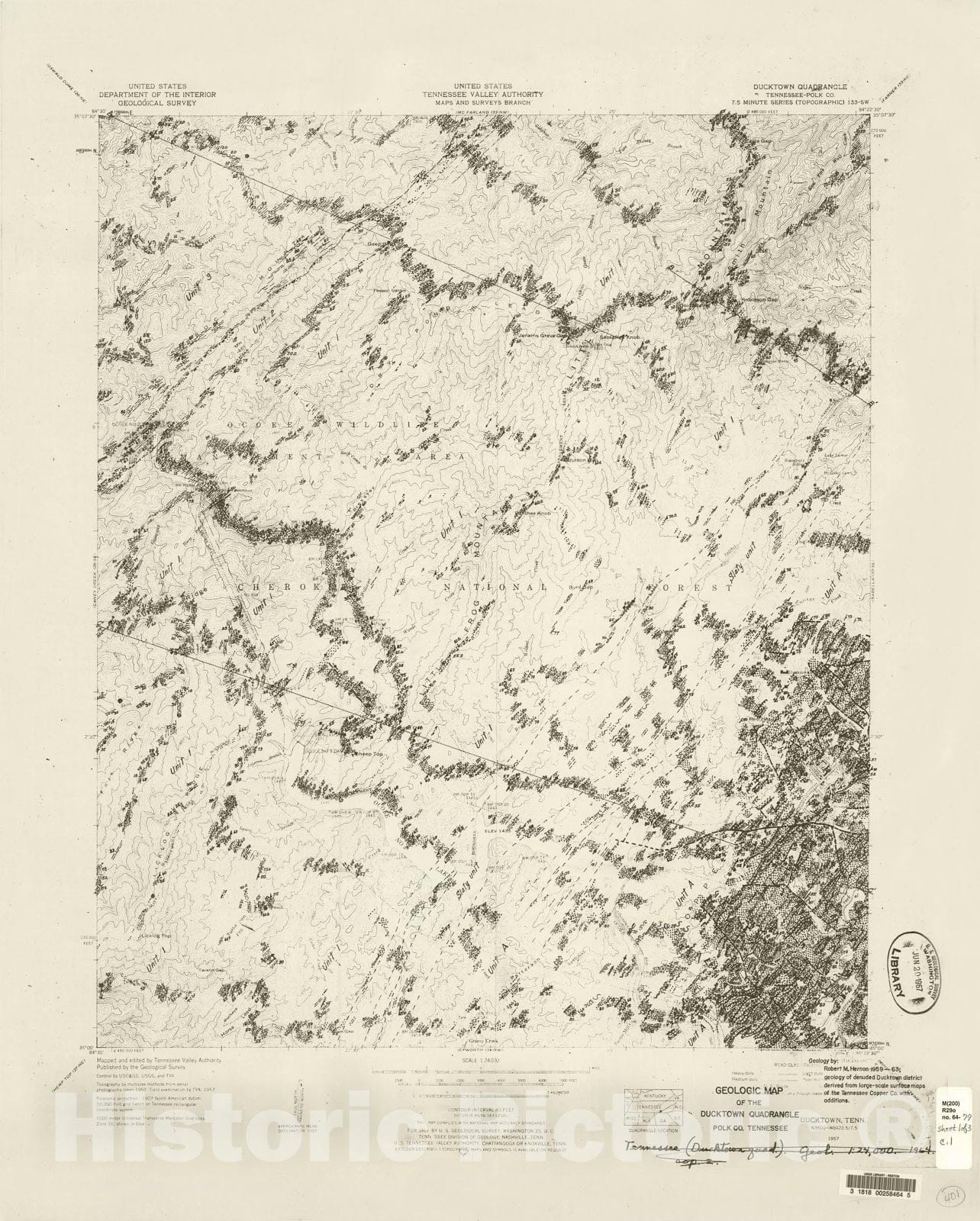 Map : Geologic maps and sections of the Ducktown, Isabella, and Persim ...