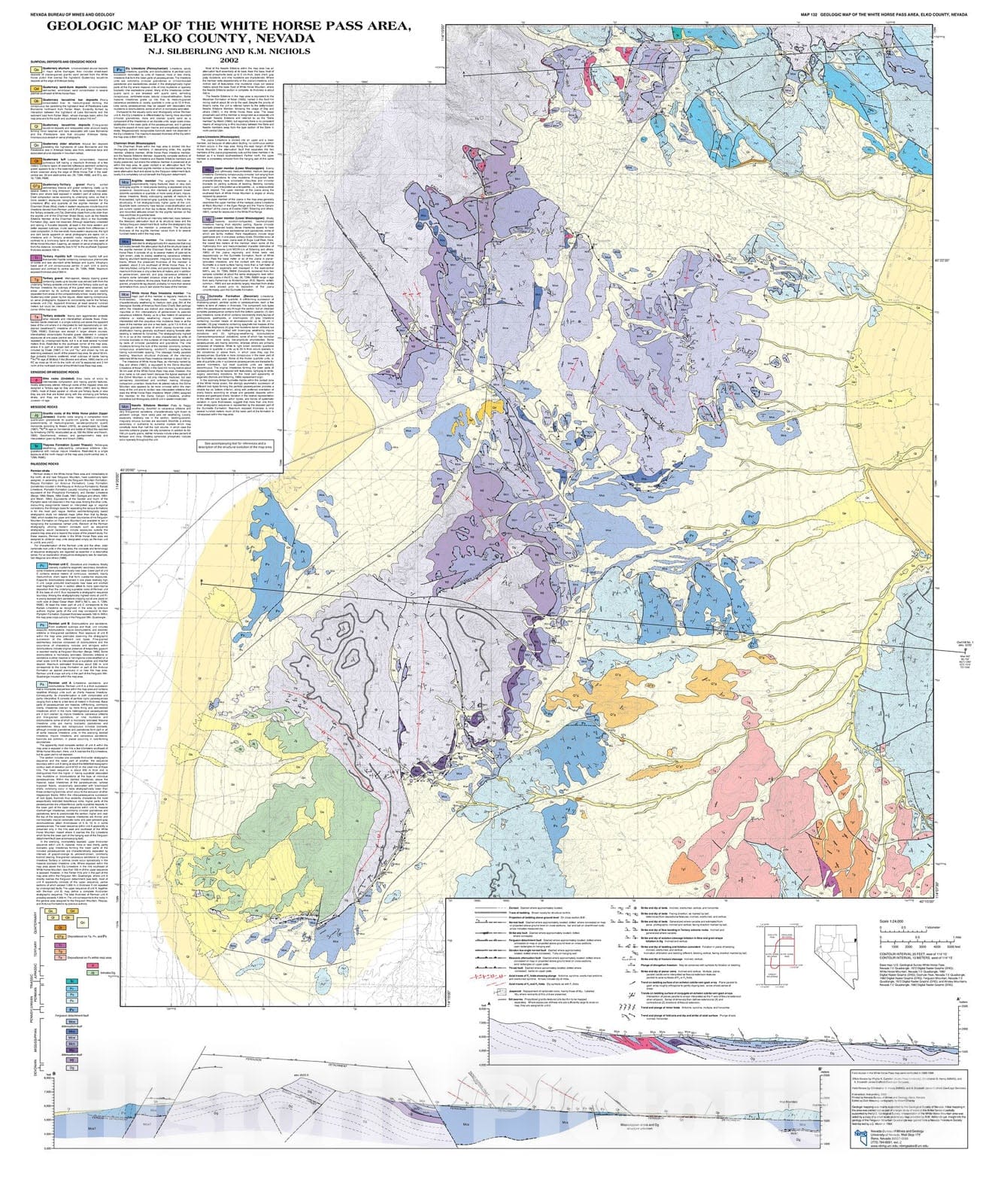 Map : Geologic Map of the White Horse Pass Area, Elko County, Nevada ...