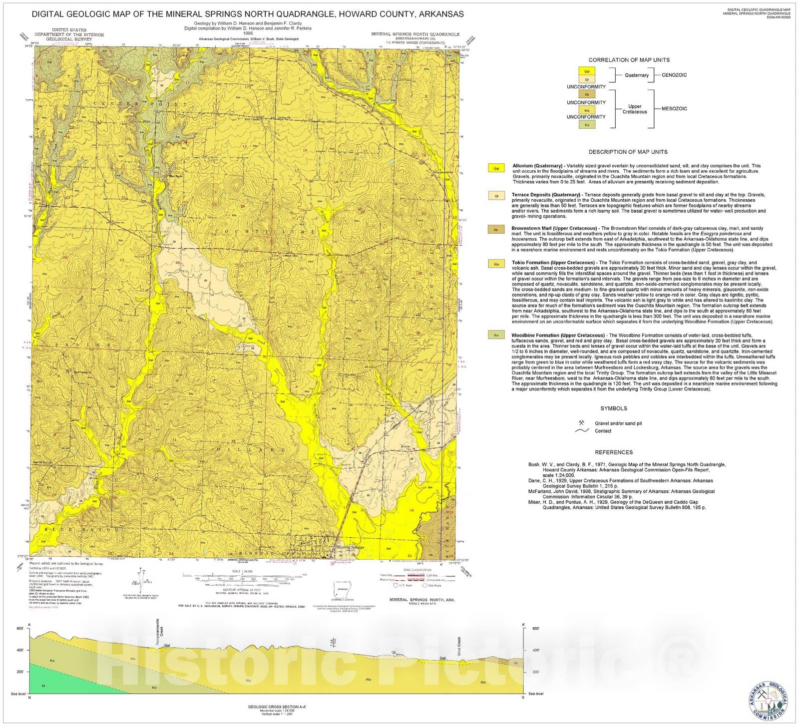 Map : Geologic Map of the Mineral Springs North Quadrangle, Howard Cou ...