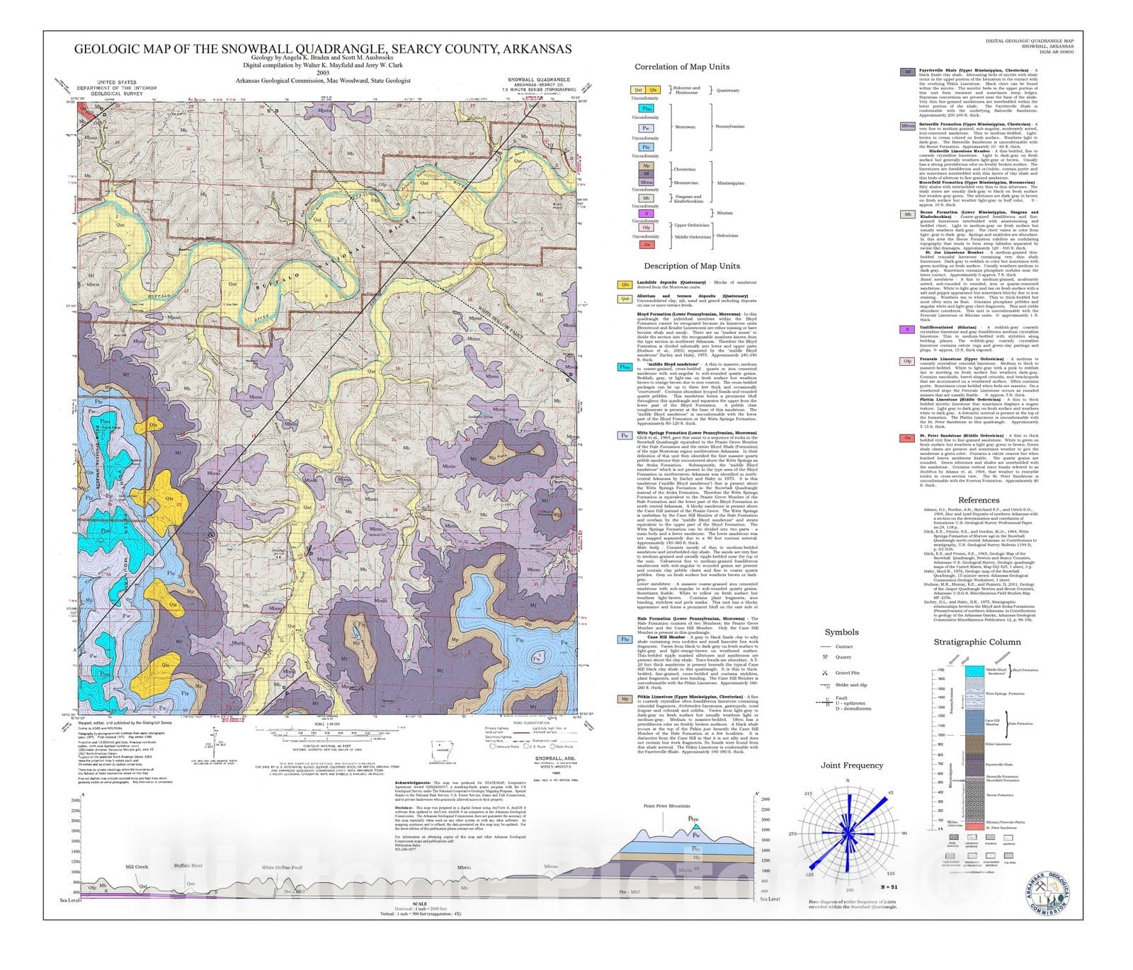 Map : Geologic Map of the Snowball Quadrangle, Searcy County, Arkansas ...