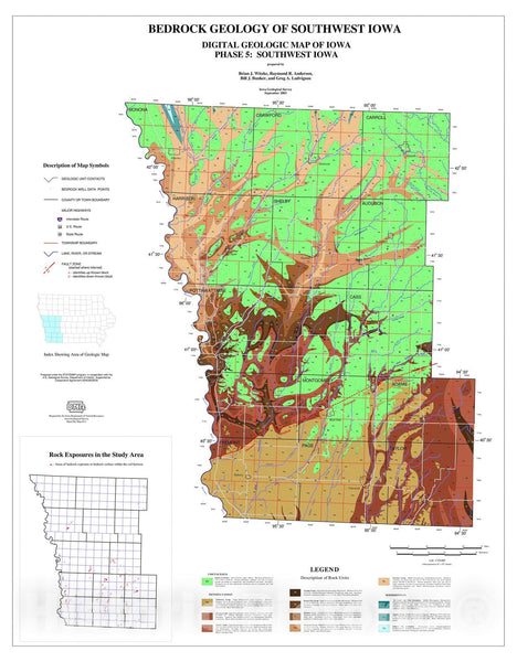Map : Bedrock geology of southwest Iowa: digital geologic map of Iowa ...