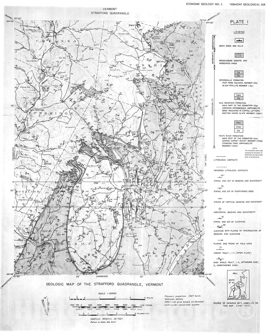 Map : The geology of the Elizabeth Mine, Vermont, 1969 Cartography Wal ...
