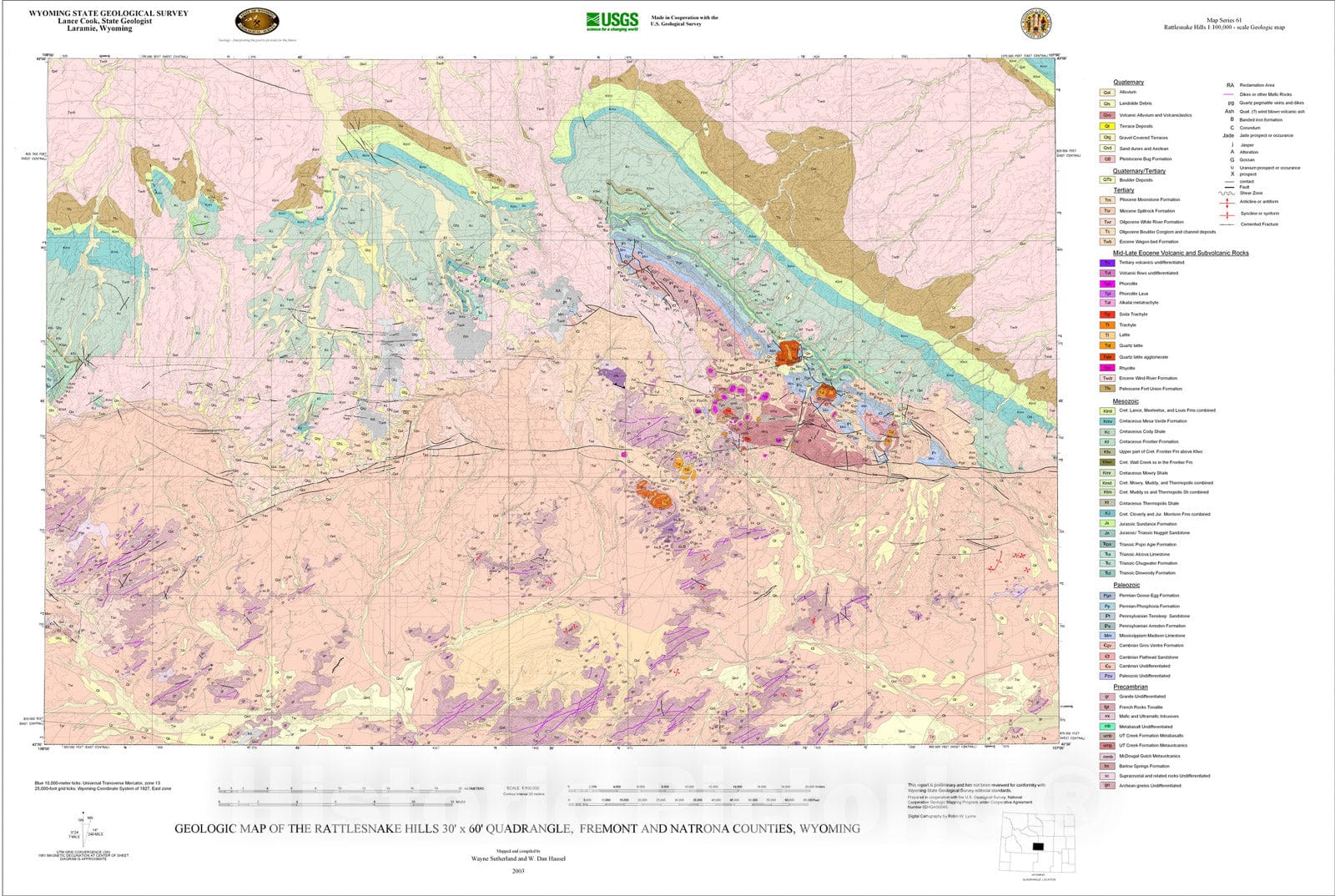 Map : Geologic map of the Rattlesnake Hills 30' x 60' Quadrangle, Natr ...