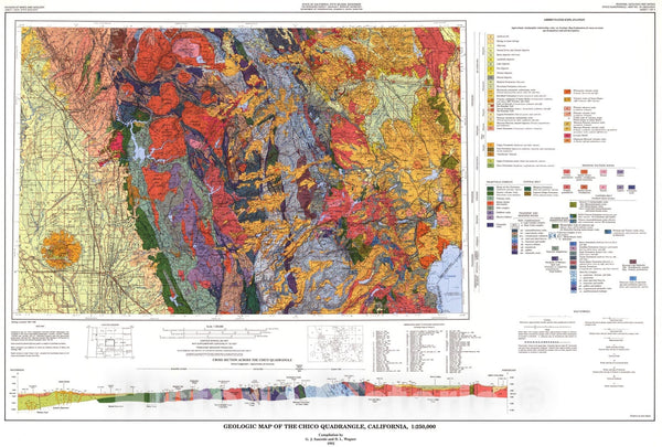 Map : Geologic map of the Chico quadrangle, 1992 Cartography Wall Art ...