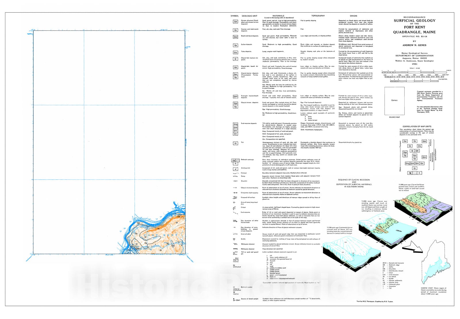 Map : Reconnaissance Surficial Geology of the Fort Kent 15' Quadrangle ...