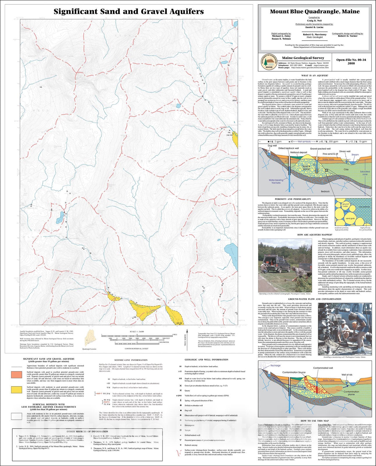 Map : Significant Sand and Gravel Aquifers in the Mount Blue Quadrangl ...
