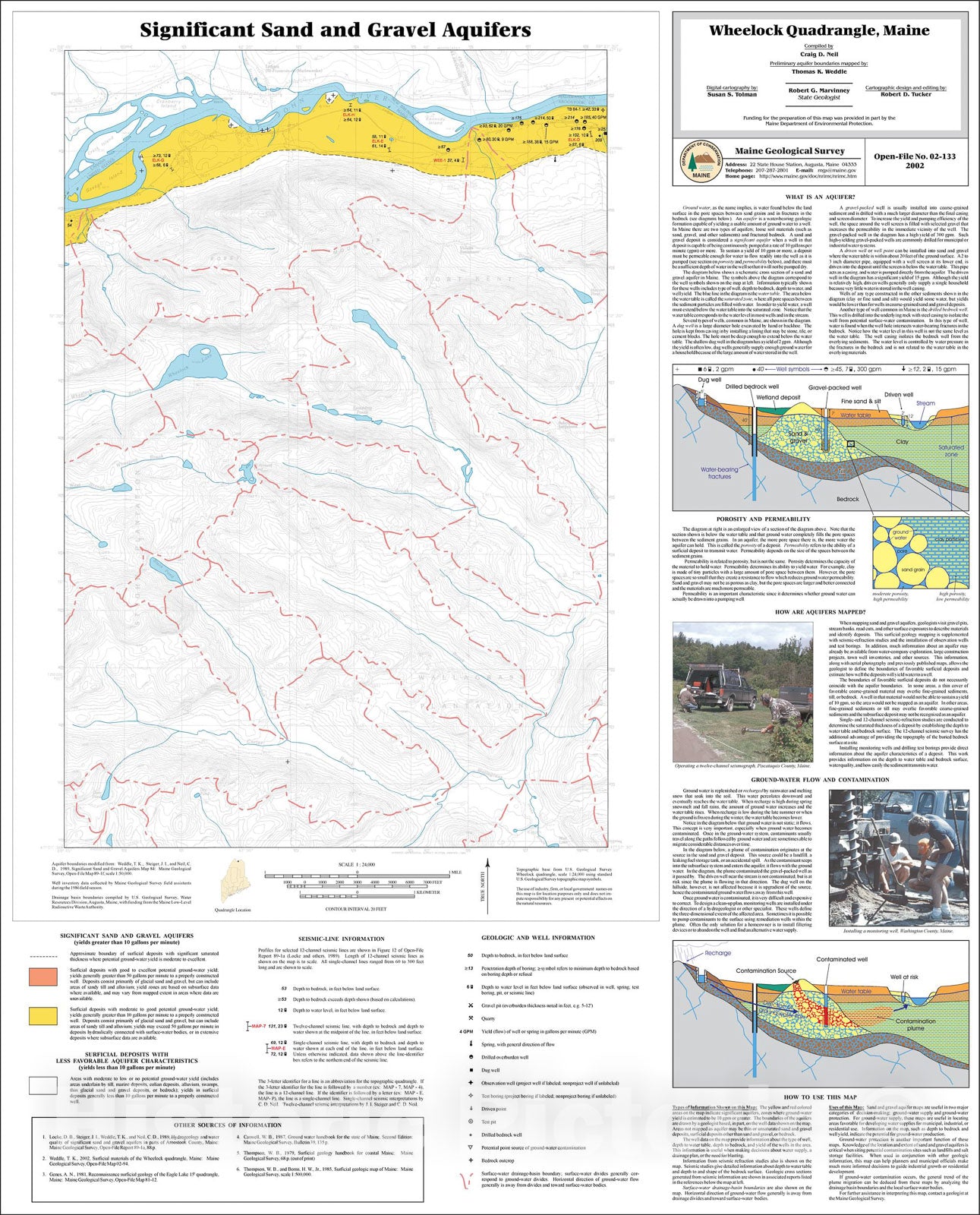 Map : Significant Sand and Gravel Aquifers in the Wheelock Quadrangle ...