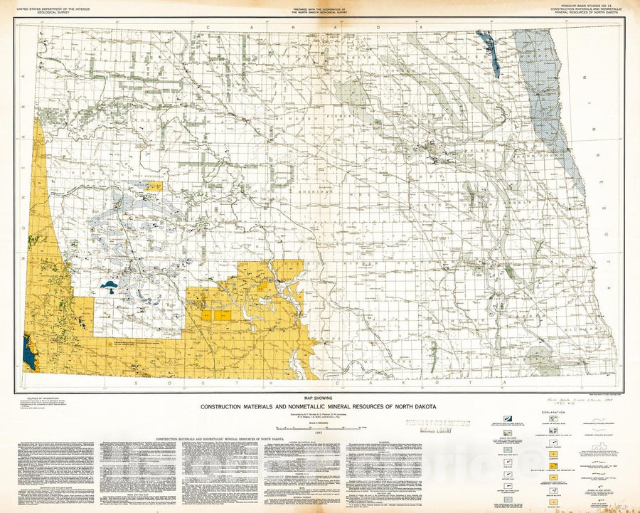 Map : Map showing construction materials and nonmetallic mineral resou ...