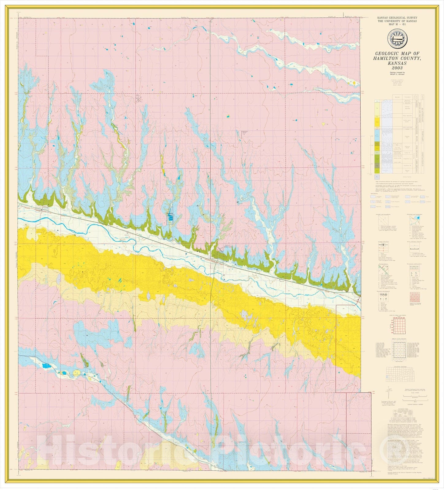 Map : Geologic map of Hamilton County, Kansas, 2003 Cartography Wall A ...